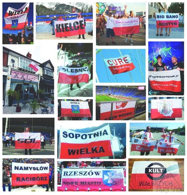Flaga Polski z napisem 350x100 Polska Twój Napis Hurtownia Flag